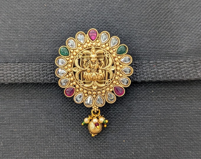 Lakshmi Ji Indian Brooch / Indian Saree Brooch / Saree Pin / Clip on ...
