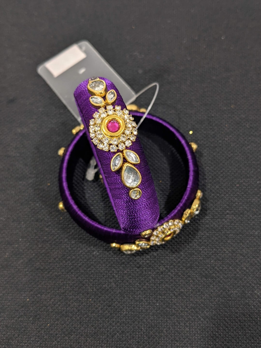 Toddler Kids Bangles / Silk Thread Pair Bangles / Kundan and Rhinestone ...