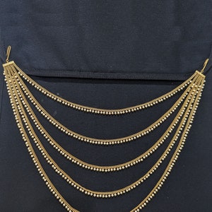Multi Layer Side Hip Chain / Gold Bead / Pearl Bead Waist Belt / Indian ...