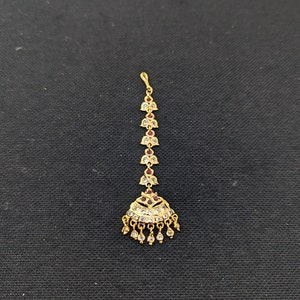 D1 Micro Gold Plated CZ Maang Tikka Bridal Tikka Ruby Green White CZ Maang Tikka Indian Jewelry Traditional Tikka Nethi Chutti Etsy
