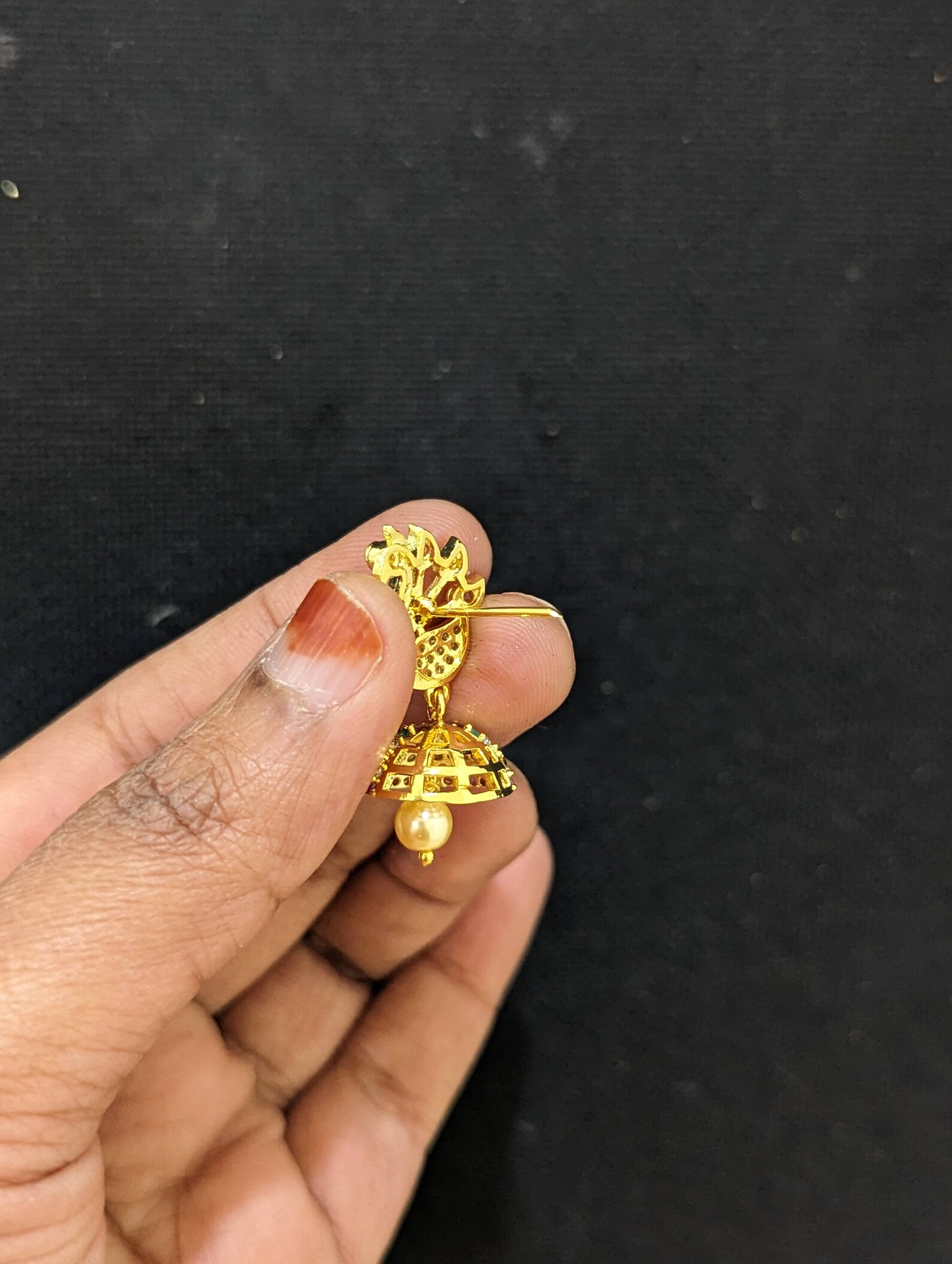 Peacock Jhumka / CZ Jhumka / One Gram Gold Plated / Jhumka Earrings ...