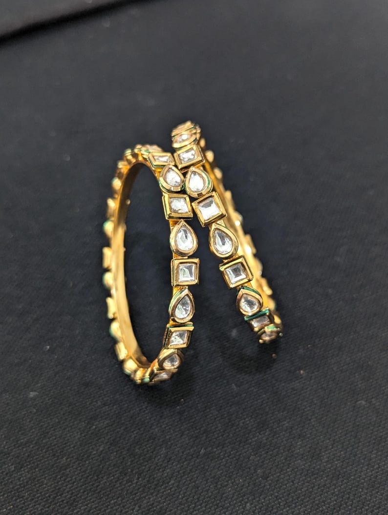 Kundan Bangles / Indian Bangles / Traditional Jewelry / Pair Bangles ...