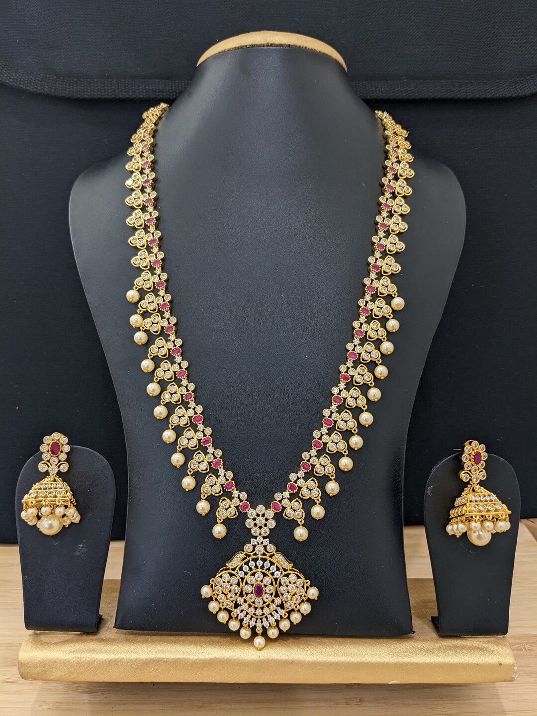 Design 1 - Long Haram Jhumka Set / Haar / Indian Traditional Jewelry ...
