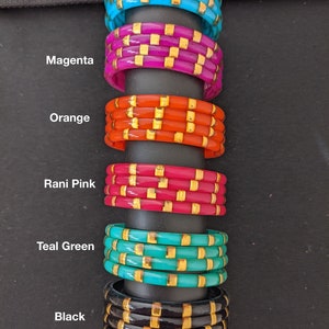 Toddler Kids Shiny Plastic Bangles With Gold Line / Set of 4 Bangles ...