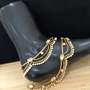 Kundan Grand Anklets / Indian Anklets / Bridal Anklet/ Indian Payal ...