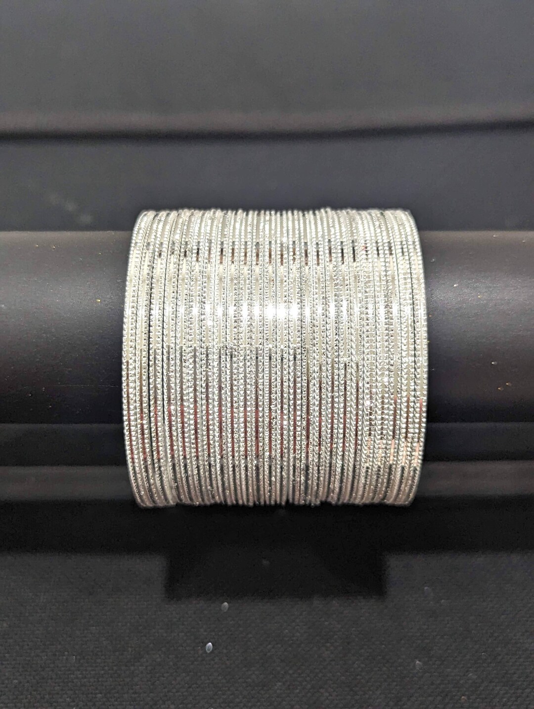 Last Set - 2x6 Size Glittery Silver Bangles / Indian Wedding Bangles ...