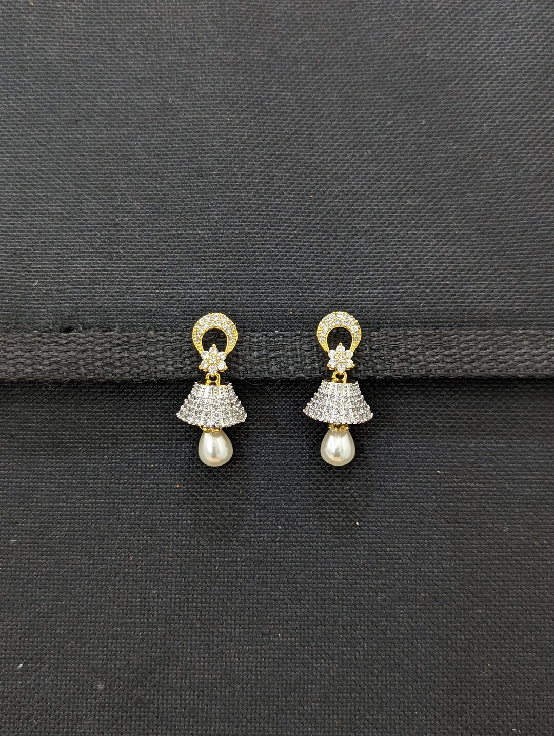 Small Jhumka / Kids Jhumki / CZ Jhumka / One Gram Gold White Gold ...