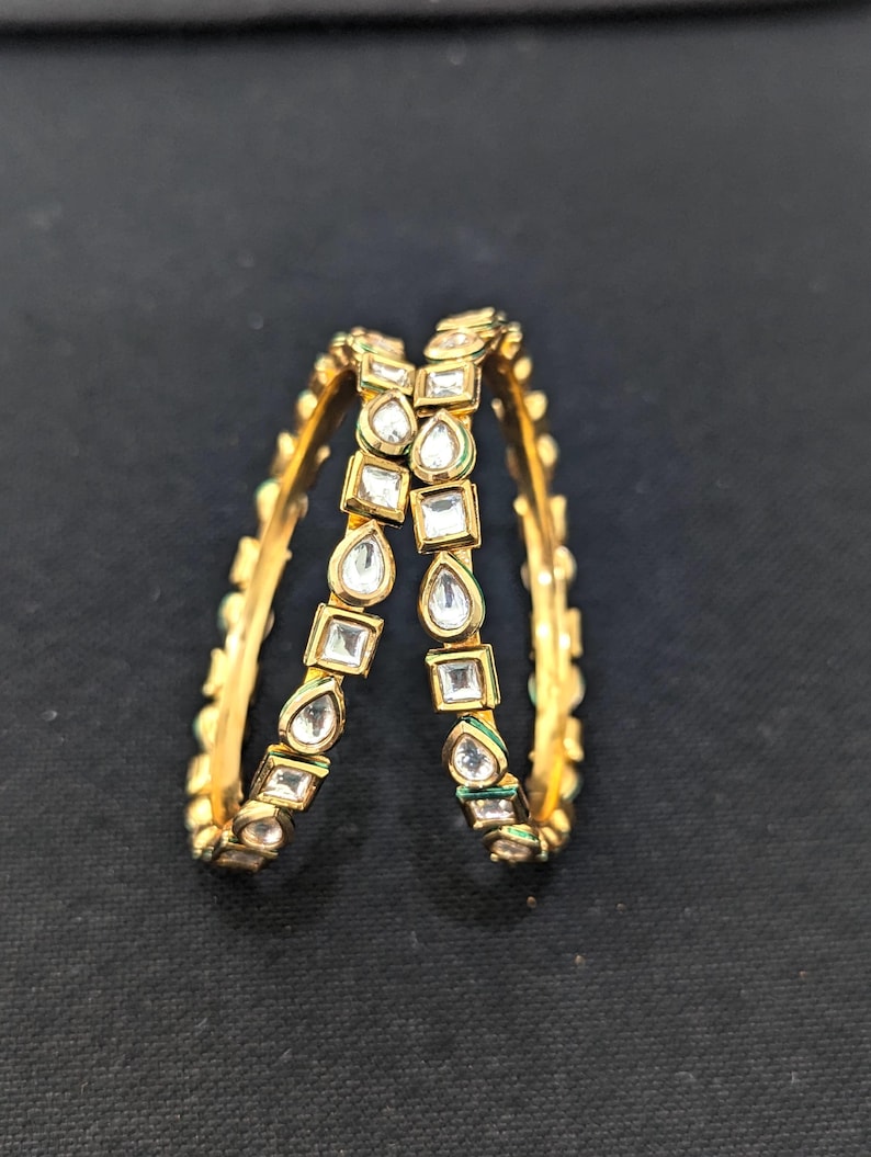Kundan Bangles / Indian Bangles / Traditional Jewelry / Pair Bangles ...