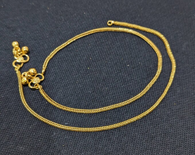 Simple Anklets / Payal / Goulsu / Traditional Gold Plated Indian ...