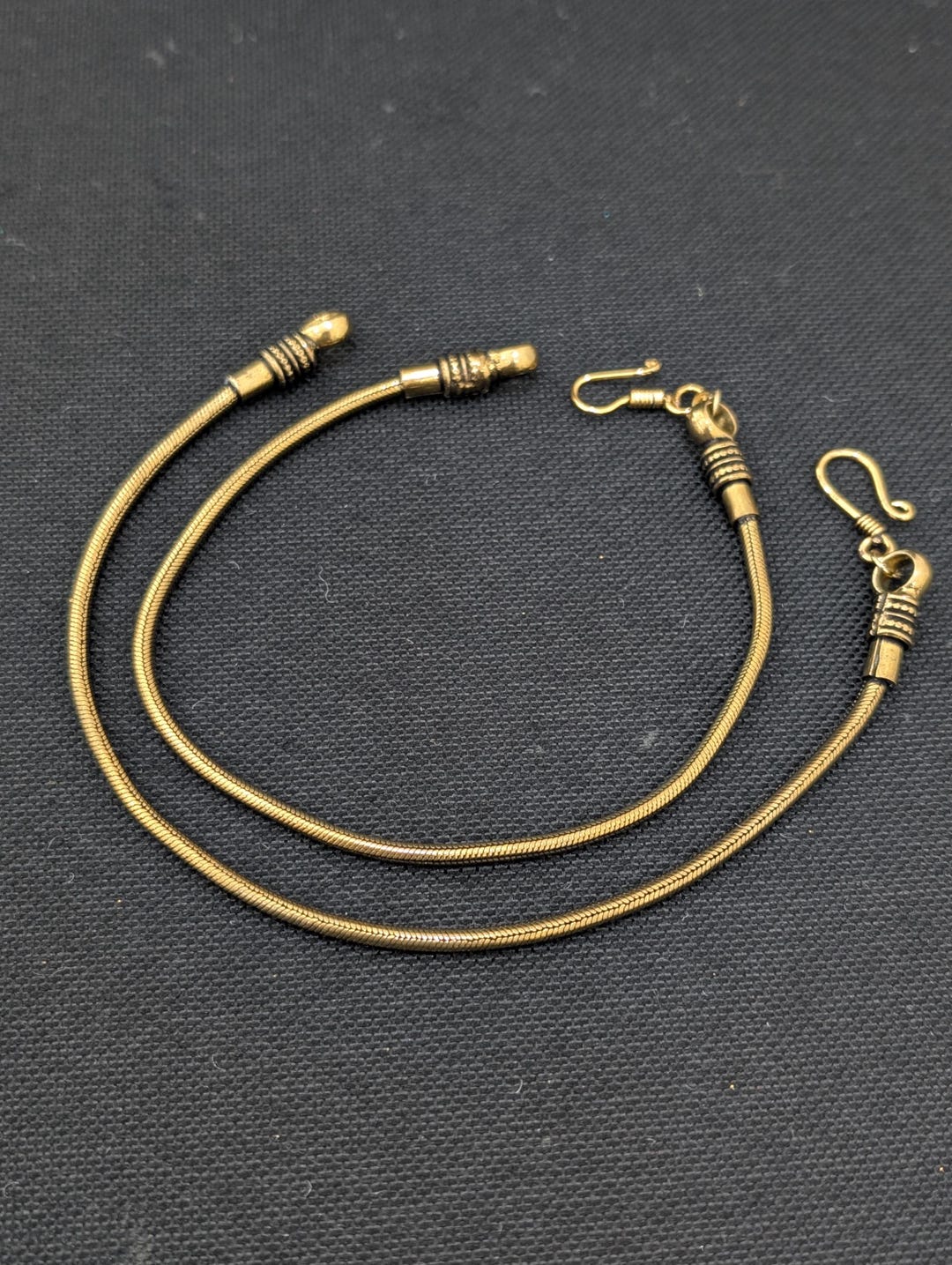 Pair Anklets - Antique Gold Plated Pipe Design Payal / Indian ...