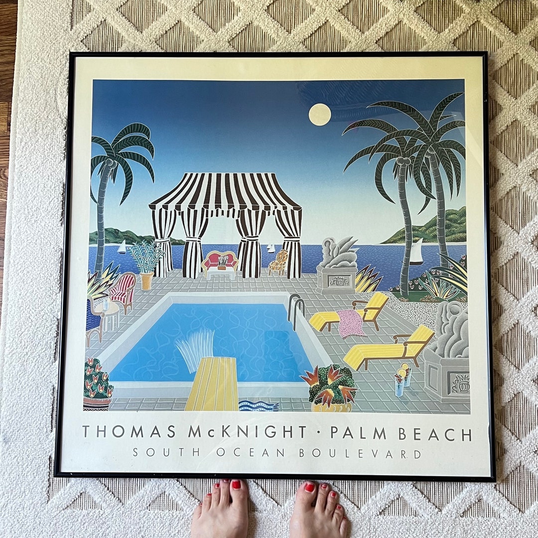 Vintage 27 X 27 Thomas Mcknight Palm Beach Framed - Etsy