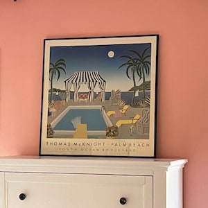 Vintage 27 X 27 Thomas Mcknight Palm Beach Framed - Etsy