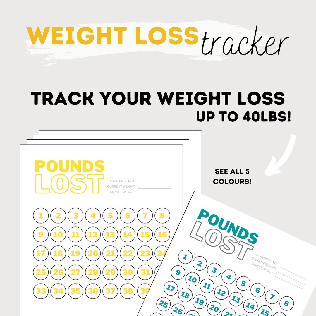 Printable Weight Loss Tracker - Track Your Weight Loss! Instant Digital ...