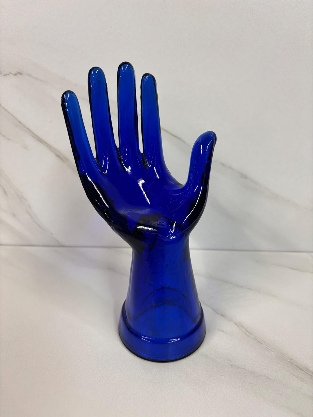 Rare Vintage Cobalt Glass Hand, Vintage Cobalt Blue 8" Hand Ring ...