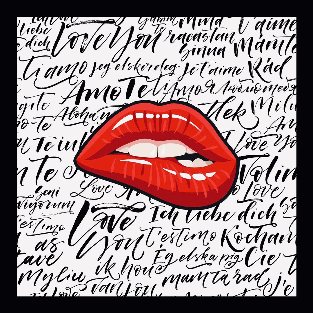 I Love You Romance Flirty Biting Lips Red Lipstick Bedroom - Etsy