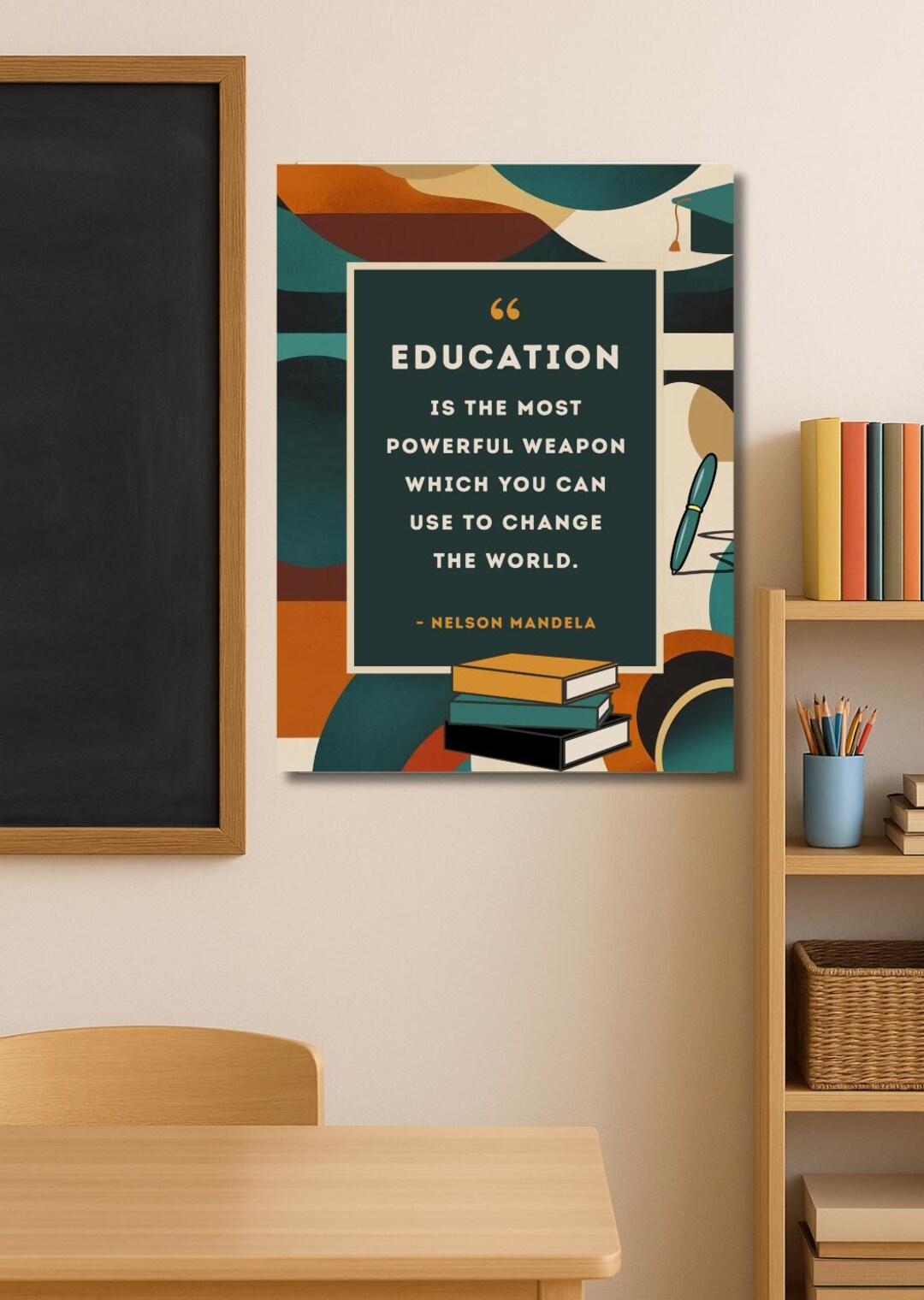 Education Quote Poster – Nelson Mandela Inspirational Classroom Decor ...