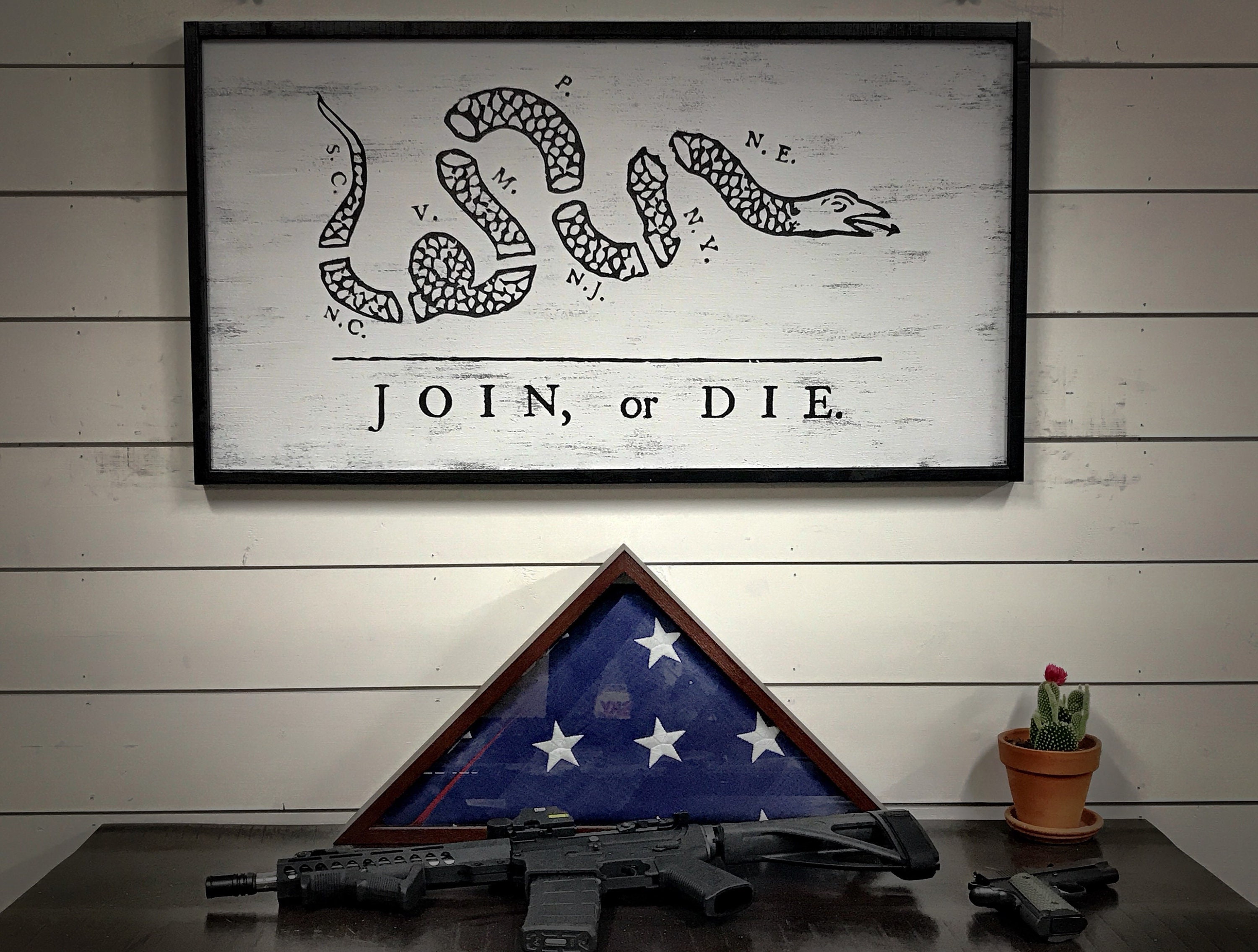 JOIN OR DIE Flag Wood Flag Wood Sign American Decor Rustic | Etsy
