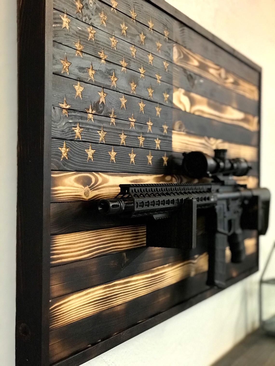 GUN RACK FLAG Veteran Made American Flag 2A Gun Flag Gun - Etsy