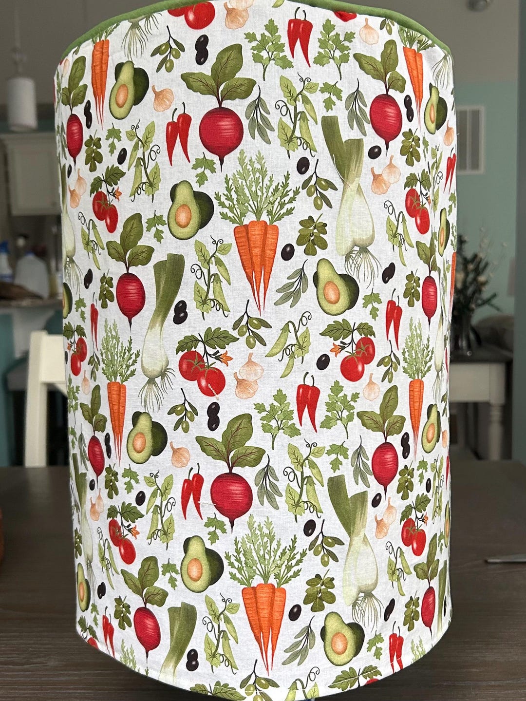 Garden Water Cooler Cover - White- Green - Cotton - Appliance Cover ...