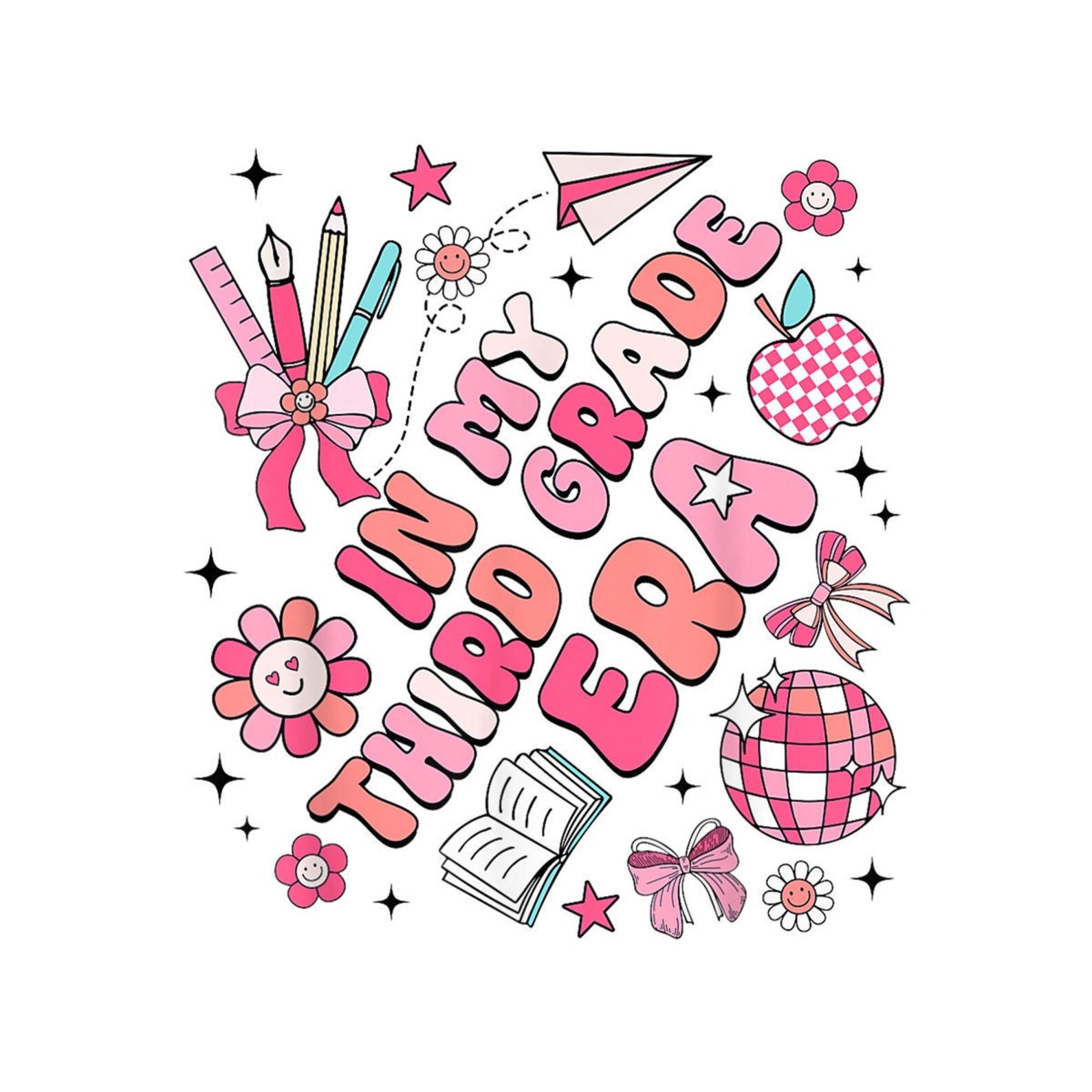 In My Third Grade Era Groovy 3rd Grade Back to School Kids Digital PNG ...