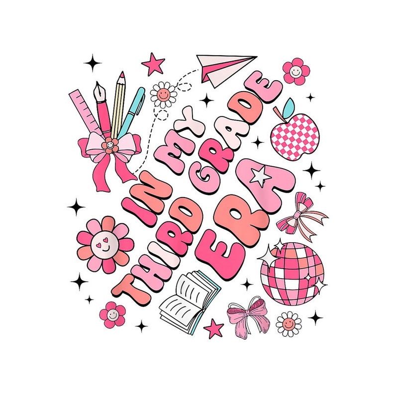 In My Third Grade Era Groovy 3rd Grade Back to School Kids Digital PNG ...