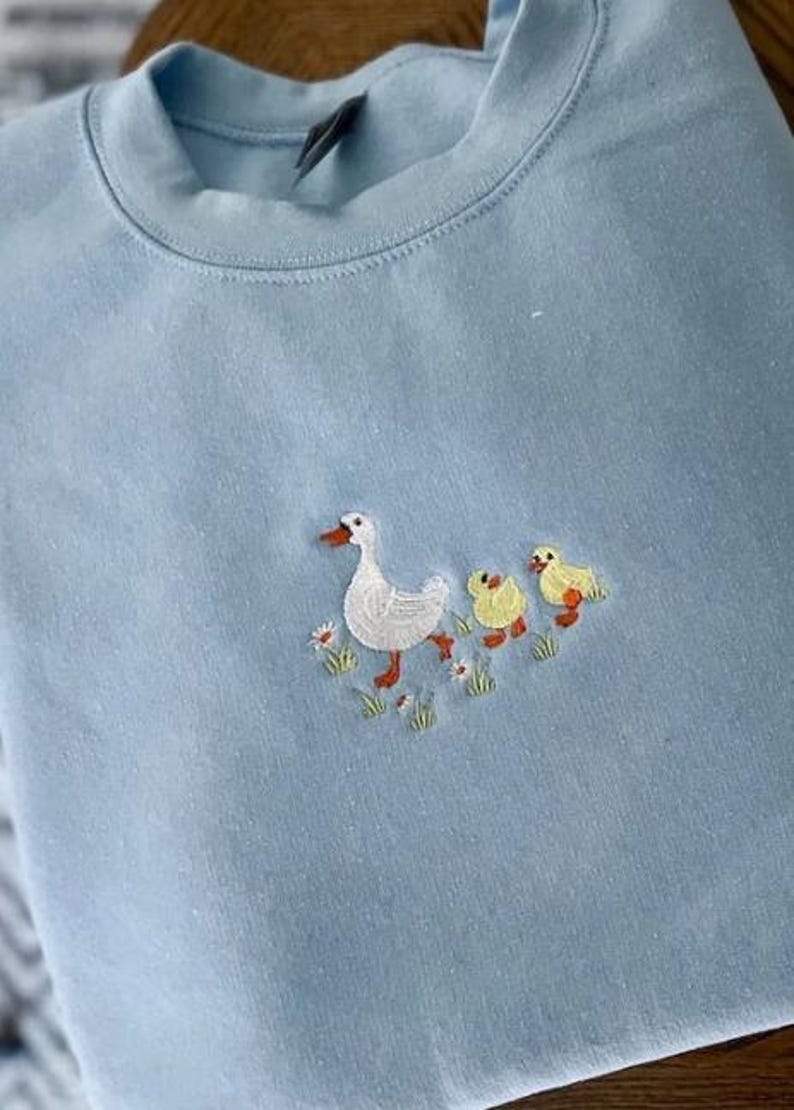 Embroidered Duck Duck Sweater, Embroidered Christmas Sweatshirt, Christ ...