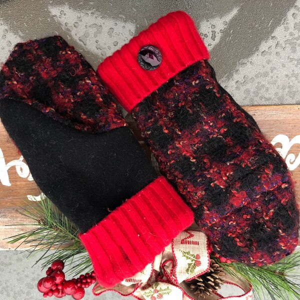 Red Mittens - Etsy