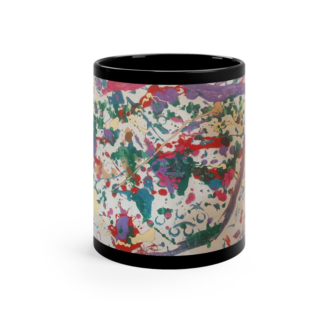 Jackson Pollock Inspired Art by MT Smith Black Coffee Mug, 11oz - Etsy