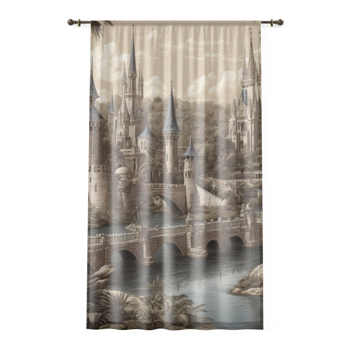 Enchanting Fairy Tale Castle Toile Window Curtain - Etsy