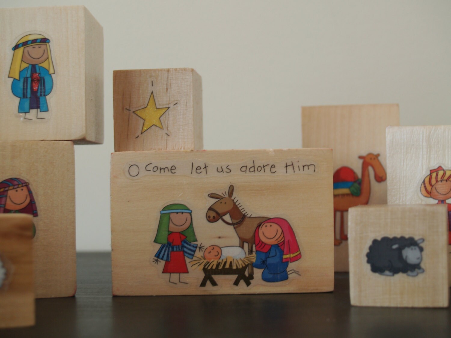 Nativity Block Set for Children- Wooden Nativity - Etsy