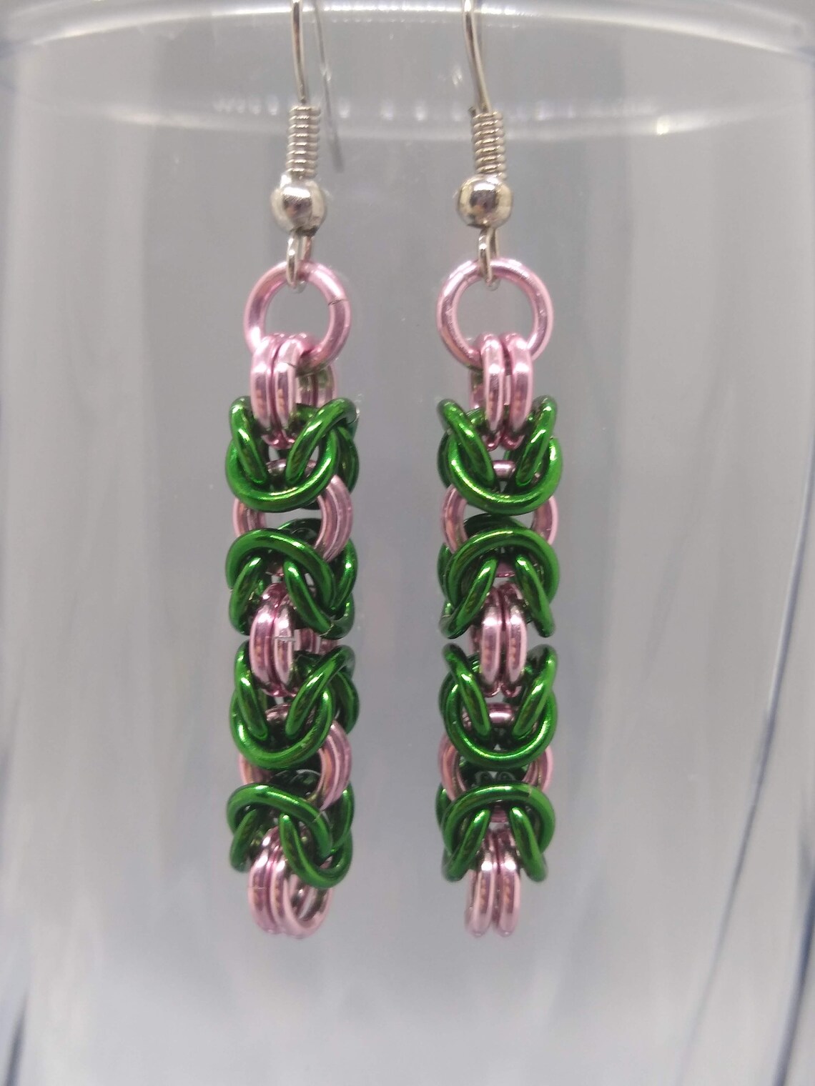 Chainmail Earrings - Byzantine Weave, Colorful Aluminum Lighweight ...