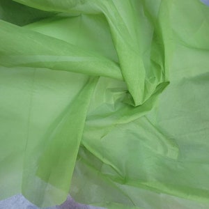 Green Color 100% Cotton Organdy, This Fabric is Stiff Semi Sheer Fabric ...