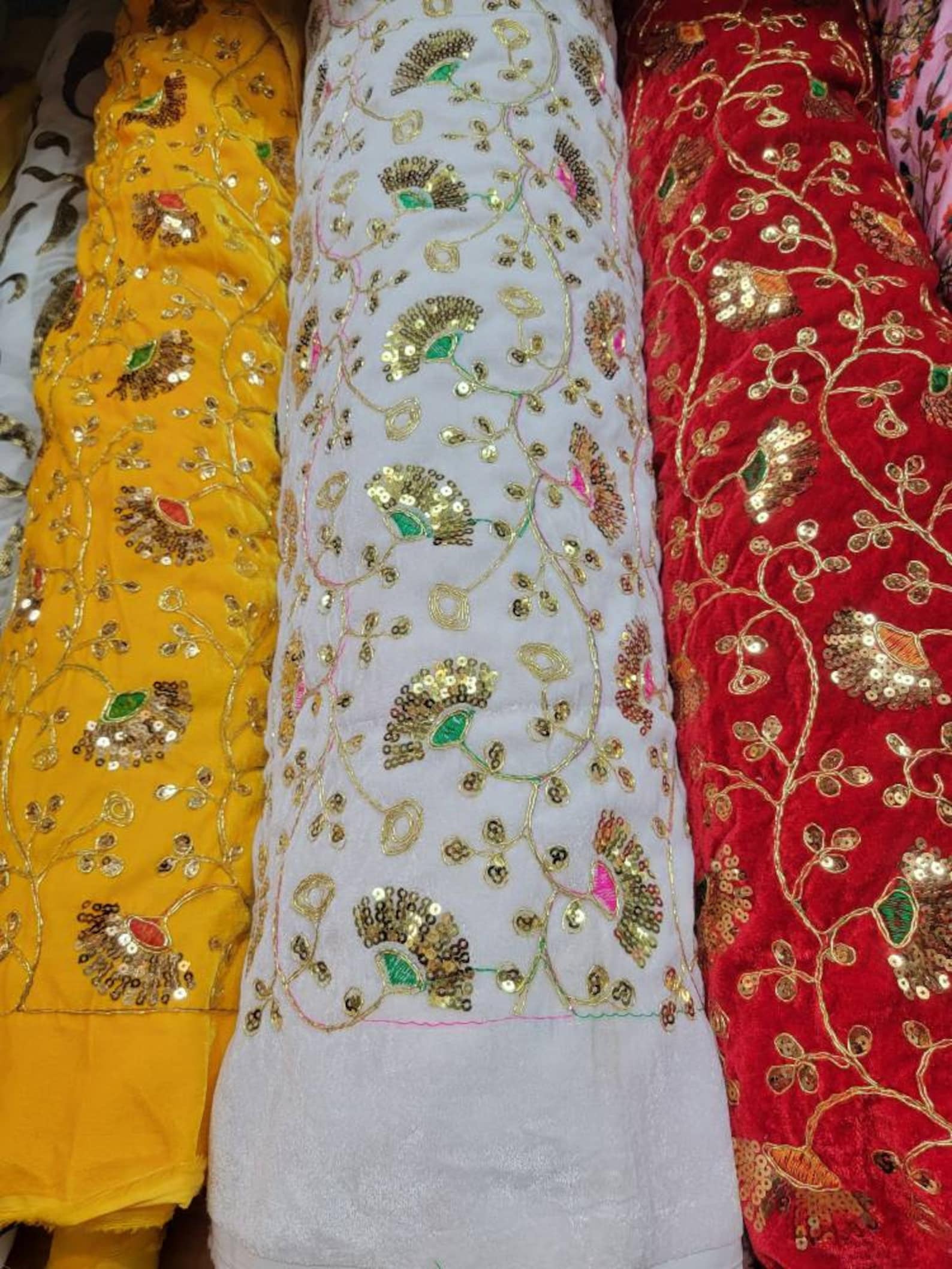 Embroidered and Beaded Velvet 44 Inches Wide Usable for - Etsy