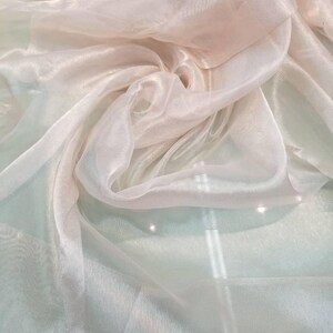 Metallic off White/ Silver Color Silk Organza 45" Wide. Usable for ...