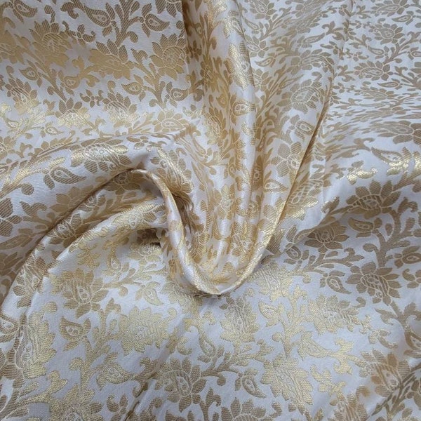 White Brocade - Etsy