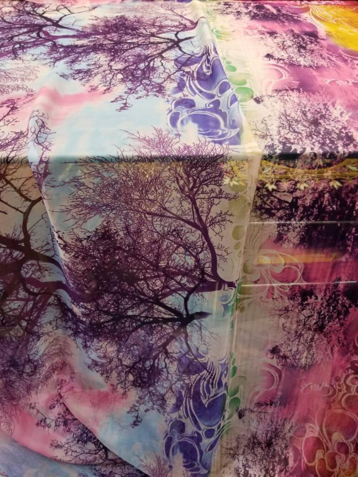 100% Silk Chiffon Sheer Designer Print Fabric. 54" Wide. Usable for ...