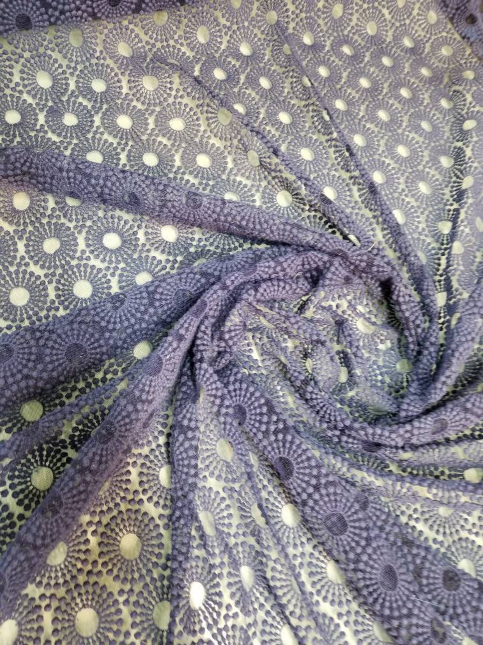 French Soft Sheer Lace Fabric. Elegant Polka Dots Circle Design Usable ...