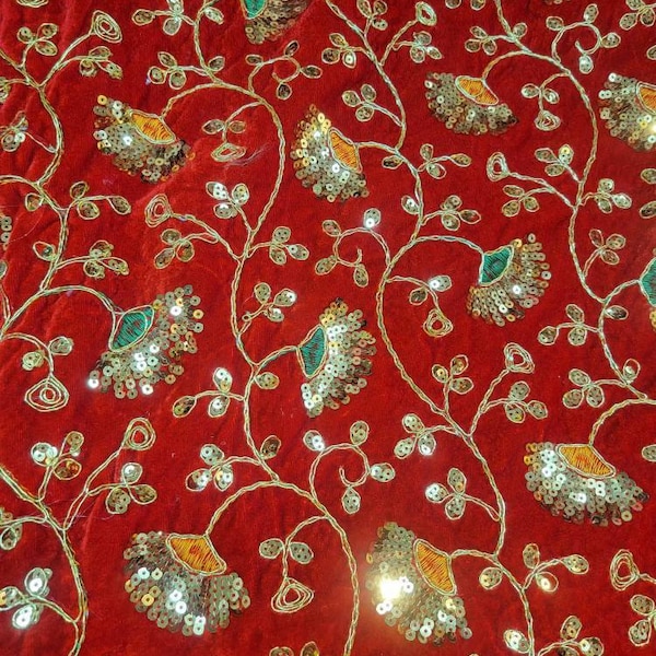 Beaded Velvet Fabric - Etsy