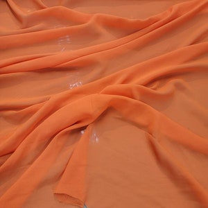 Orange Color Chiffon 54" Wide. Usable for Apparel and Interior ...