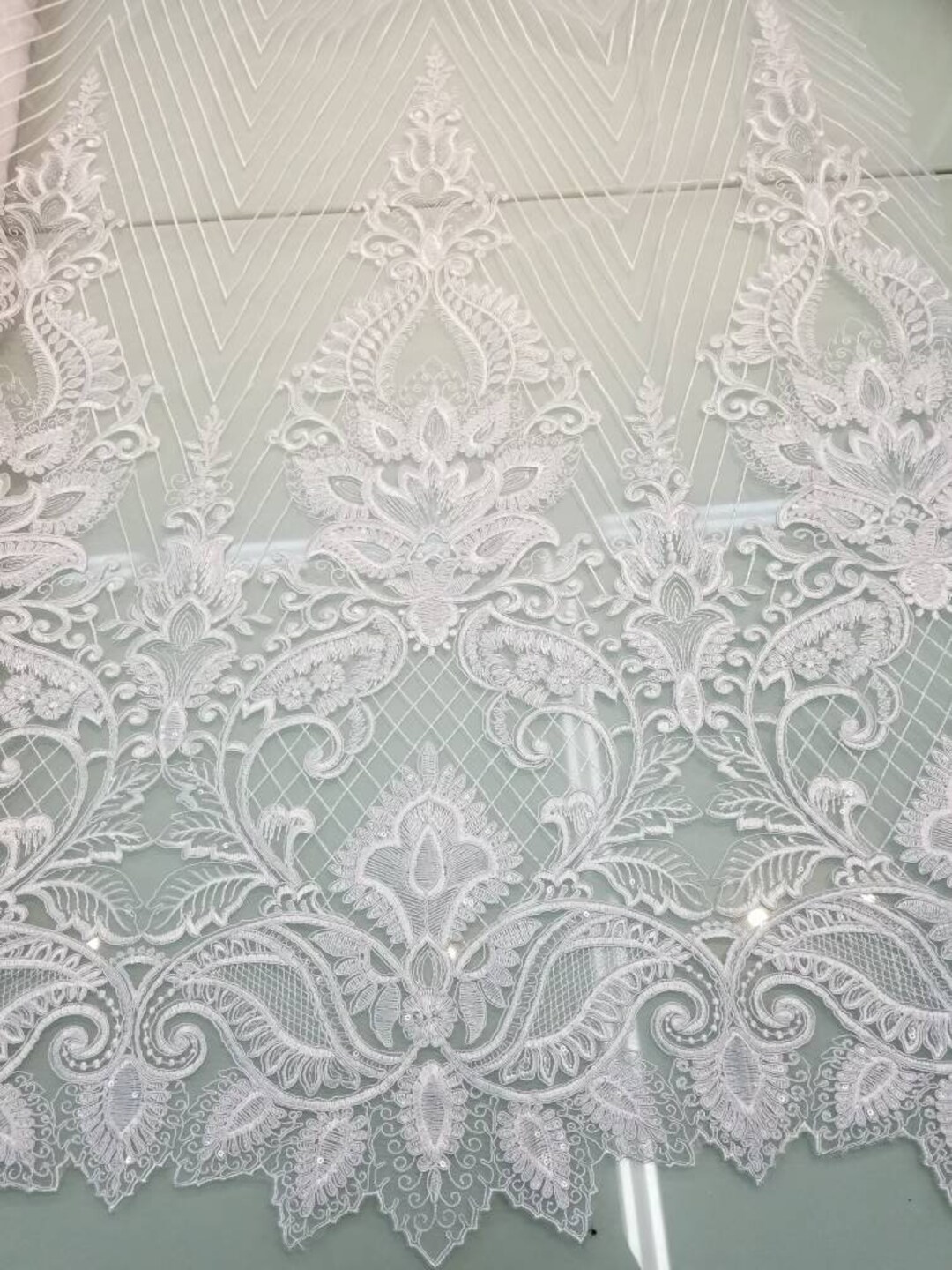 White Color Cording My Lady Chantelle French Lace Designed for Apparel ...