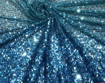 Black Color Sequence on Spangle Mesh Fabric 54 Wide | Etsy