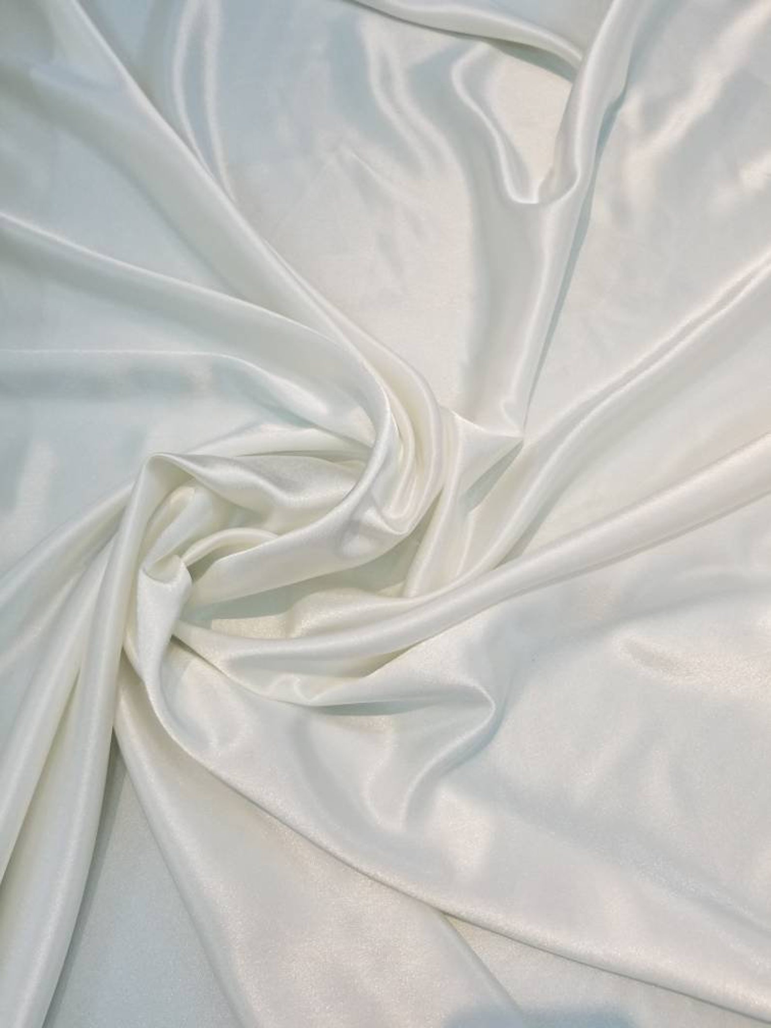 Off White Crape Back Satin Fabric 57" Wide Silky Poly Usable for ...