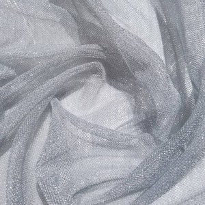 Metallic Silver Netting Soft Tulle Fabric Usable for Apparel ...