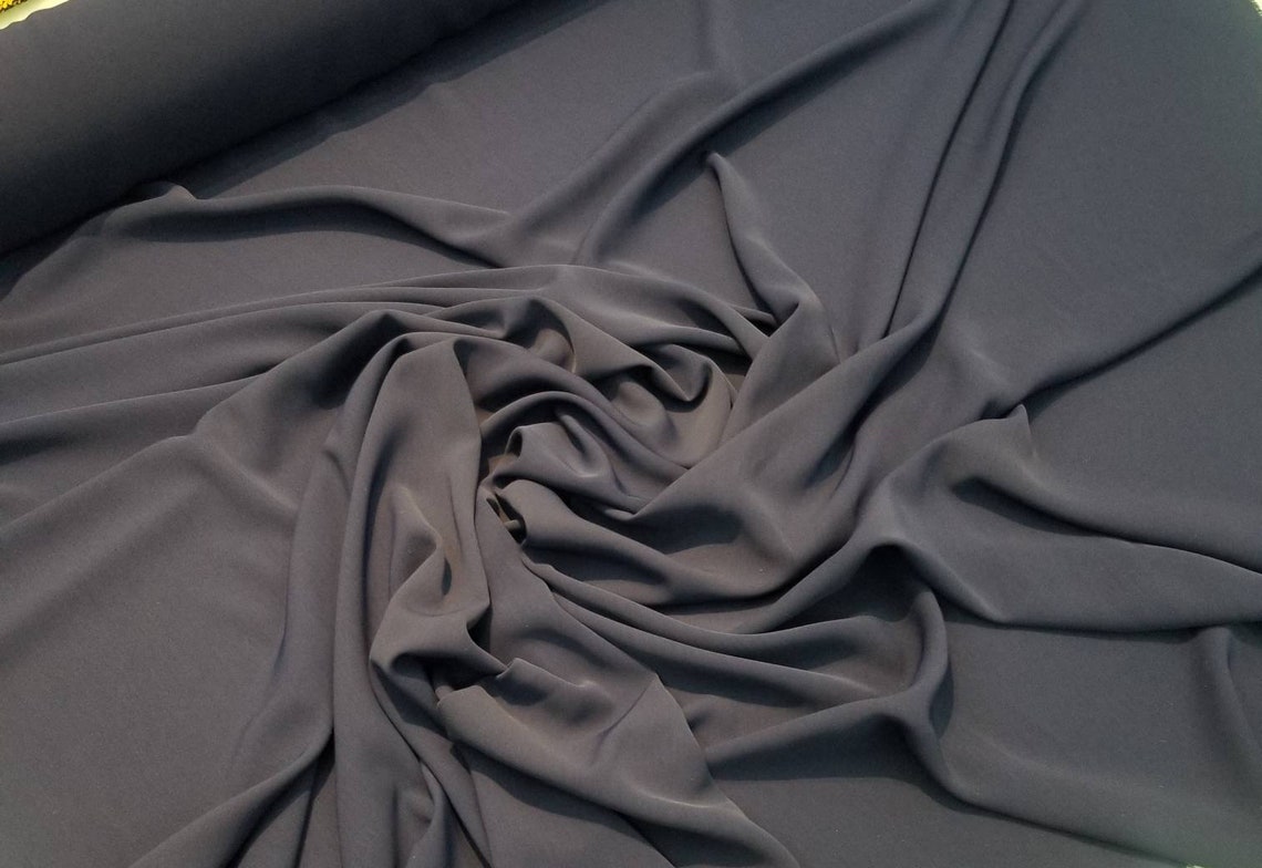 Navy blue 2 Ply Crepe Korean woven. Poly crepe soft and | Etsy