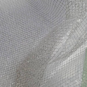 Metallic Mesh Fabric Silver 64" Wide Usable for Fashion Designers ...
