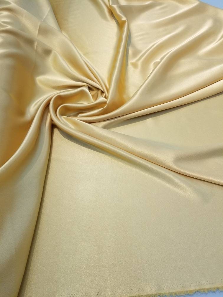 Gold Crape Back Satin fabric 57 wide silky poly usable | Etsy
