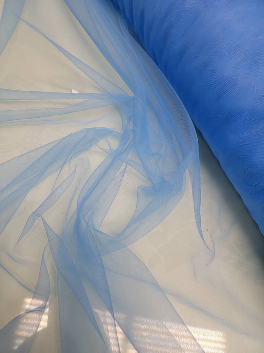 Super Fine Soft Cornflower Blue Color Tulle/mesh 60" Wide Sold by the ...