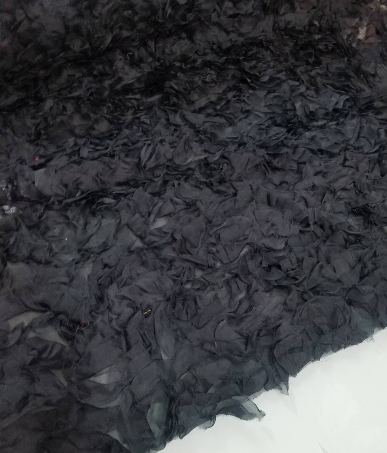 Black color Silk organza ruffles design all made of silk | Etsy