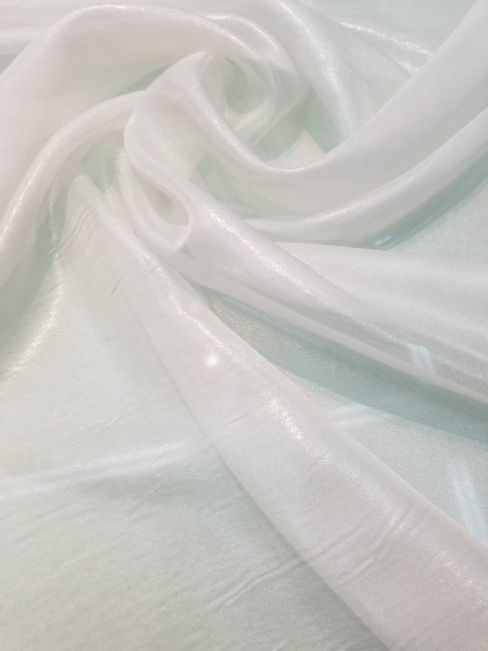 100% Silk French Chiffon 54 Wide Metallic White Base - Etsy