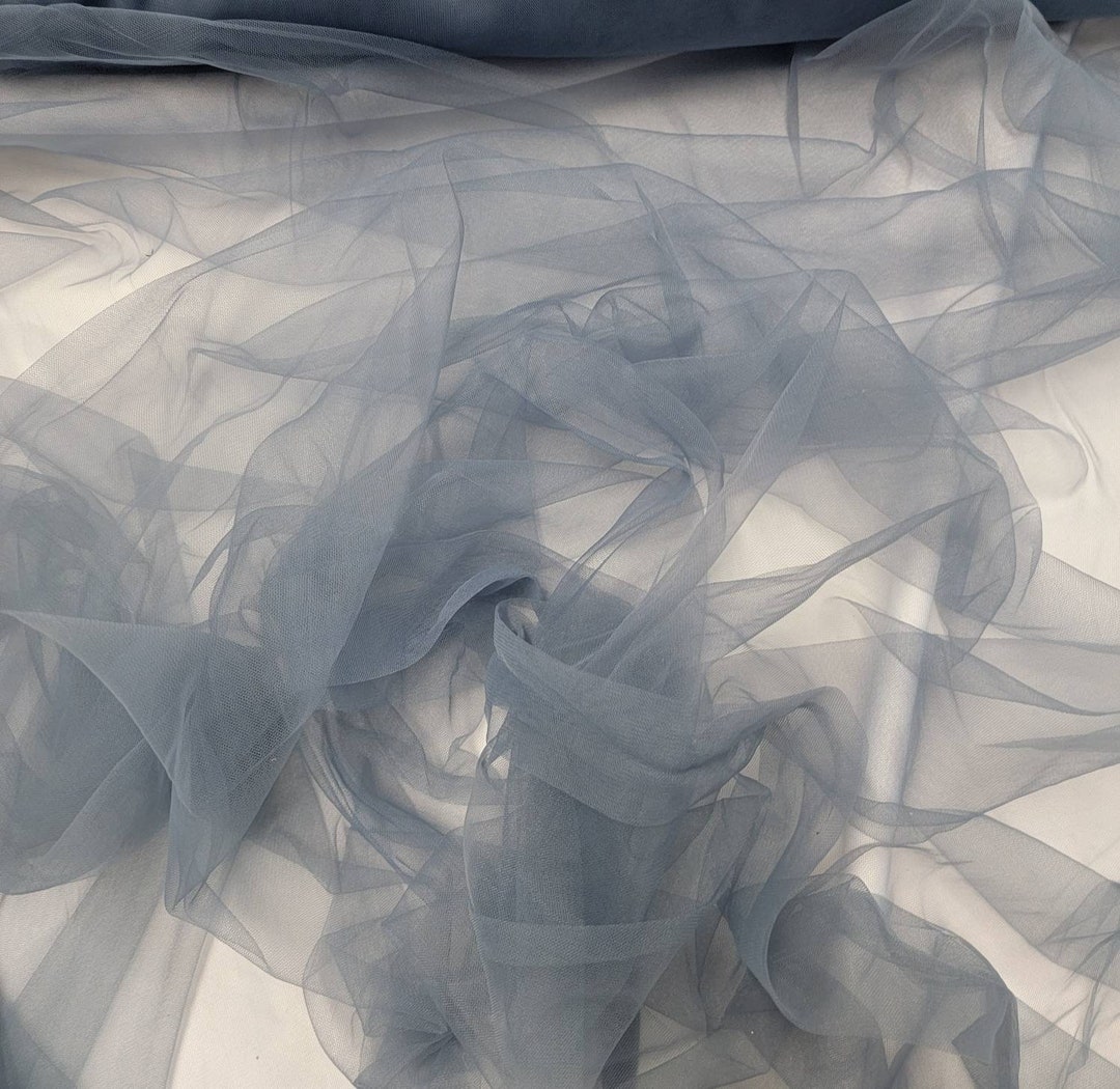 Super Fine Soft Blue Gray Color Tulle/mesh 60" Wide Sold by the Yard ...